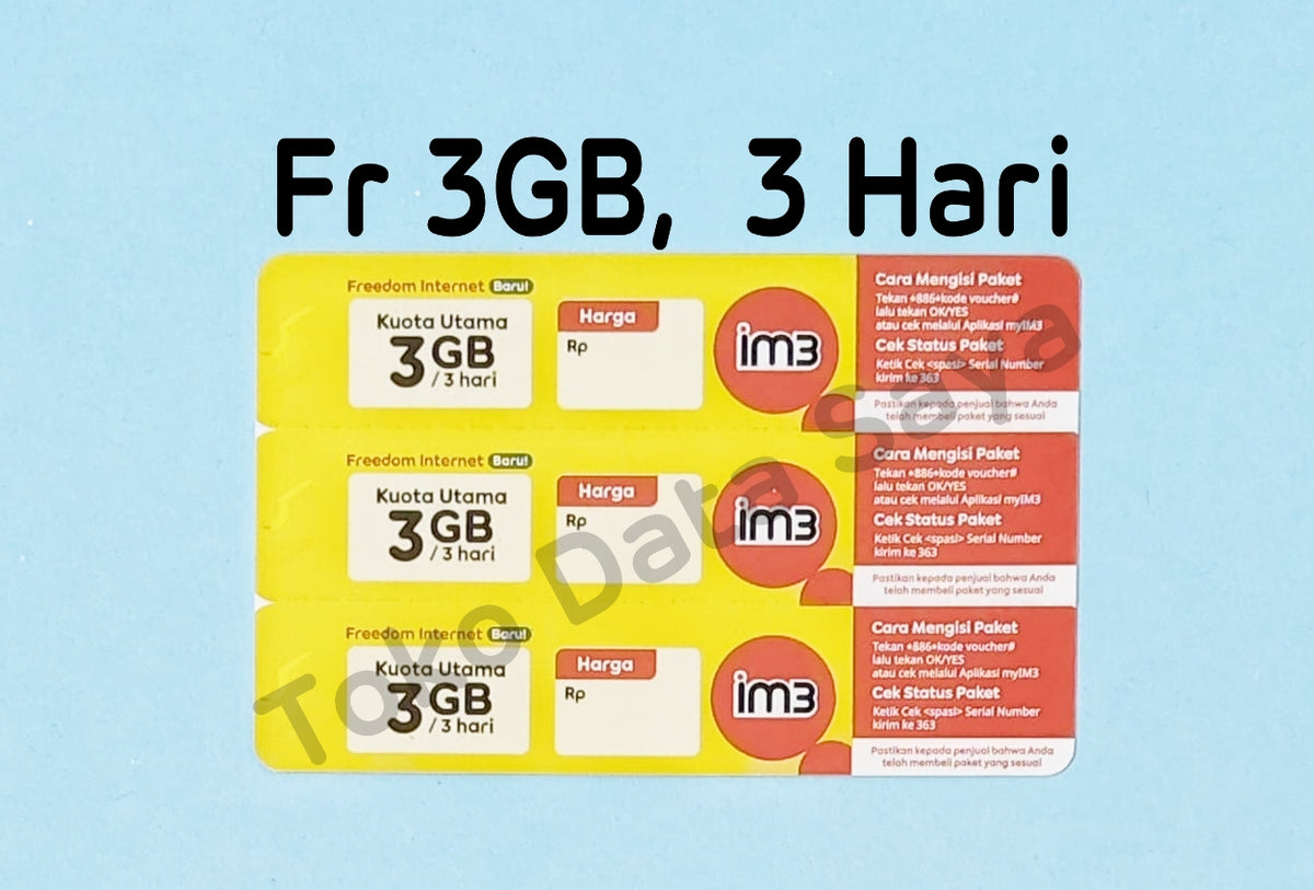 Voucher Indosat Freedom Internet 3 GB 3 Hari – Sugih Global Komunika