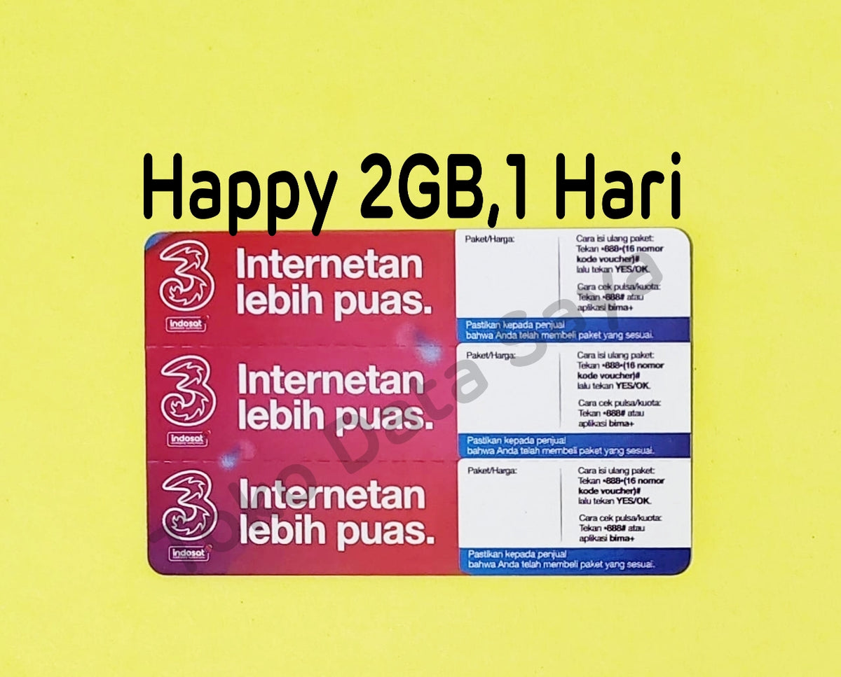 Voucher Tri Happy 2 GB 1 Hari Jatim-Jateng – Sugih Global Komunika