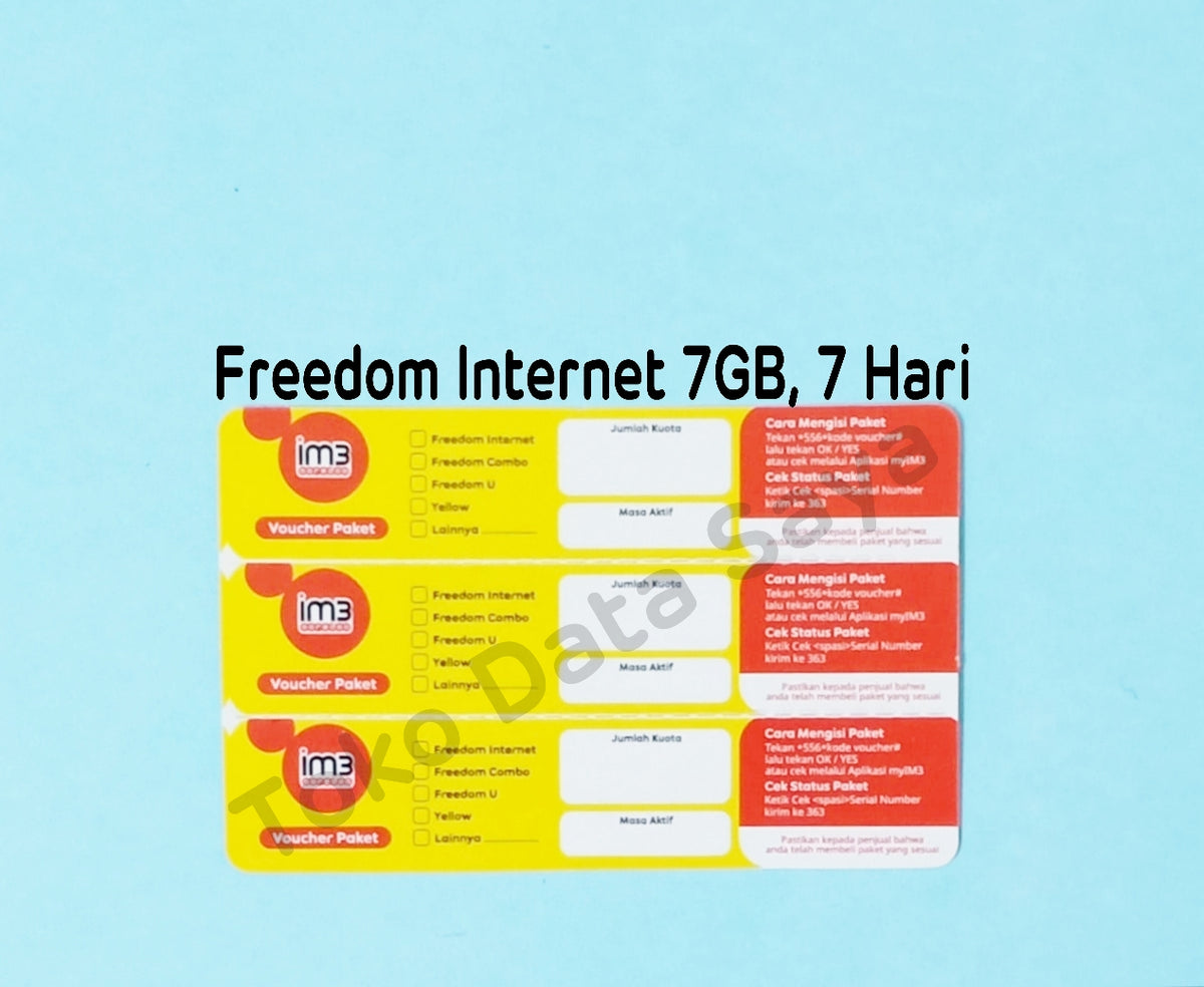 Voucher Kuota Data Indosat Freedom Internet 7GB, 7 Hari ORI – Sugih ...